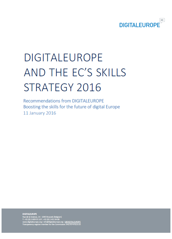 DIGITALEUROPE AND THE EC’S SKILLS STRATEGY 2016. Recommendations from ...